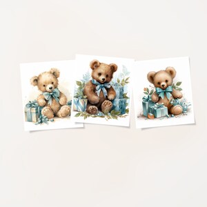 Christmas Teddy Bear Clipart Digital Papers for Christmas - Etsy