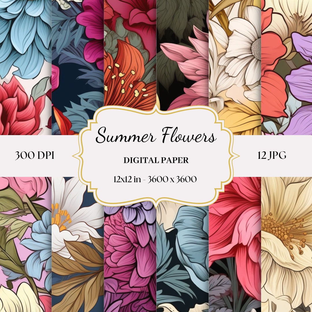 Floral Digital Paper, Vintage Flowers, Junk Journal, Collage (JPG) - Etsy