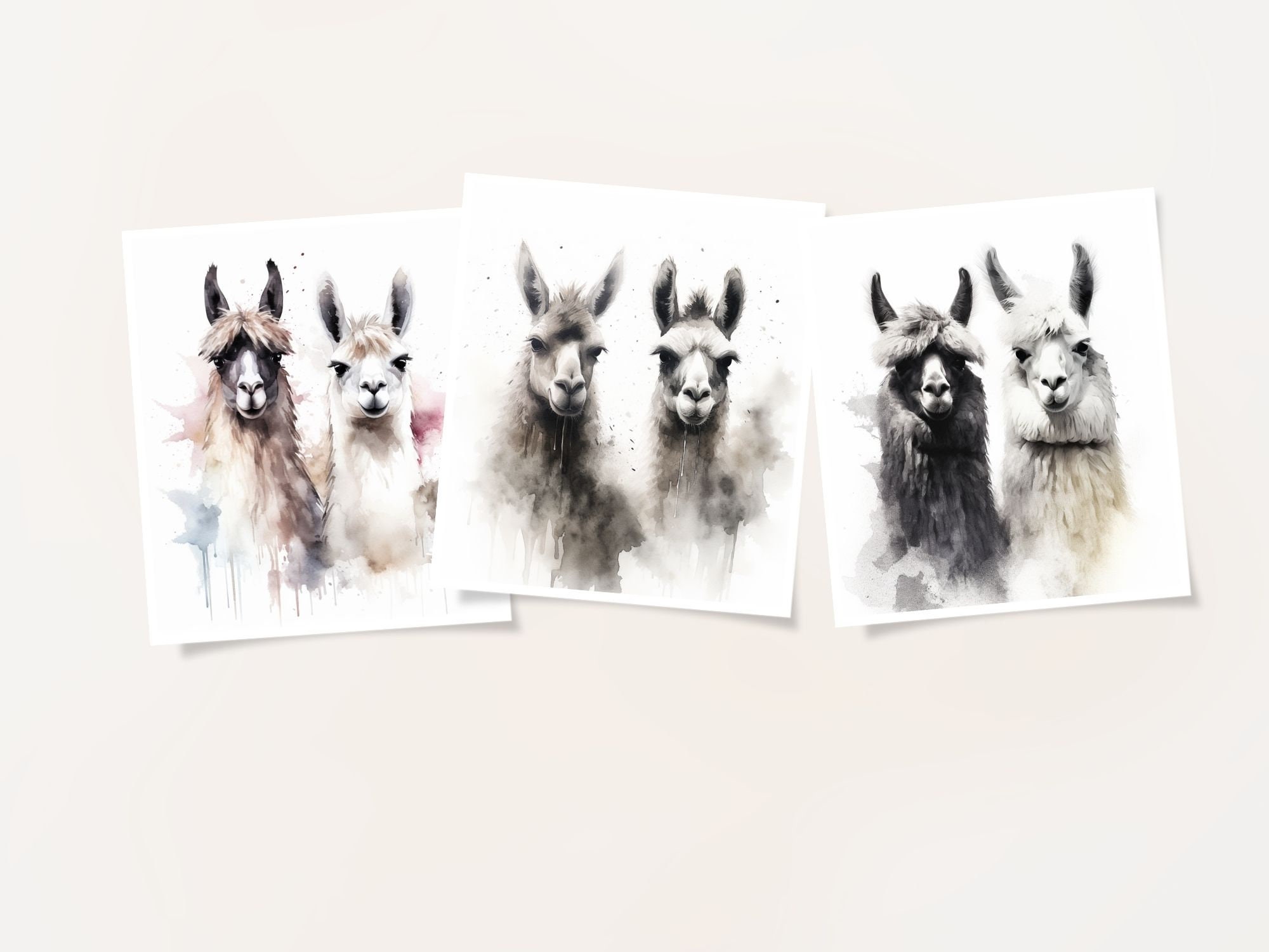 Watercolor Llamas Clipart Llamas Clipart Bundle 13 JPG - Etsy UK