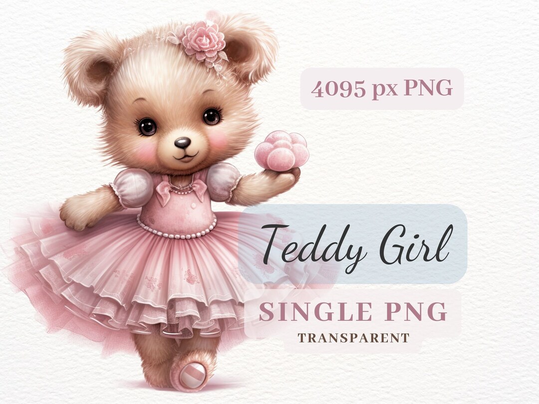 Teddy Girl With Dress Clipart Single Element, 1 PNG Image for ...