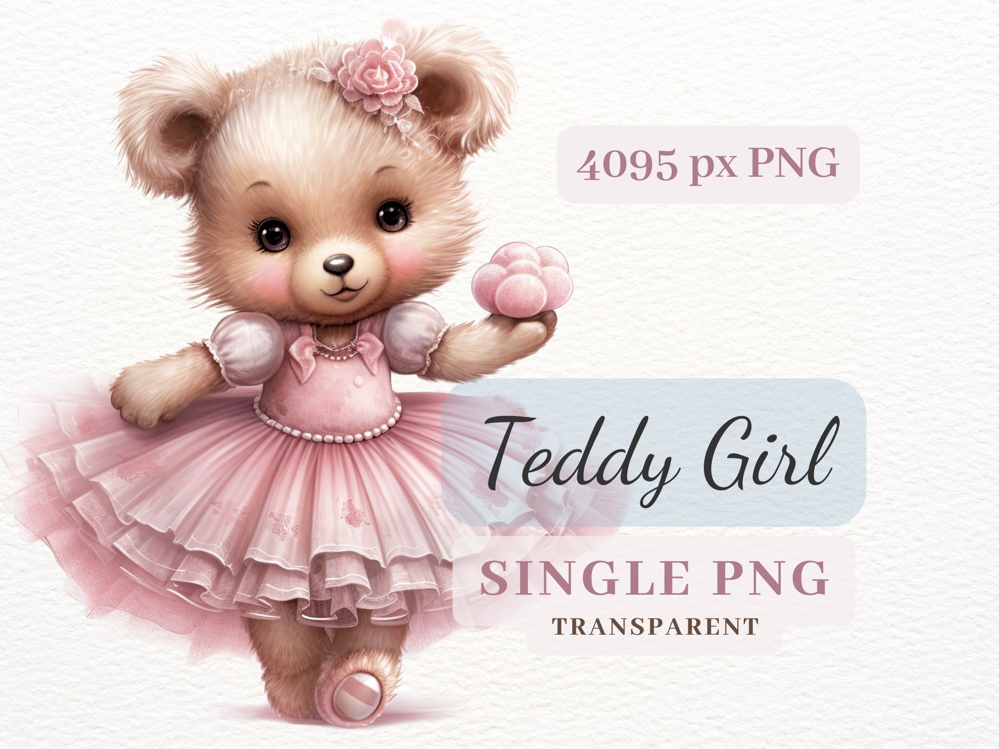 Teddy Girl With Dress Clipart Single Element, 1 PNG Image for ...