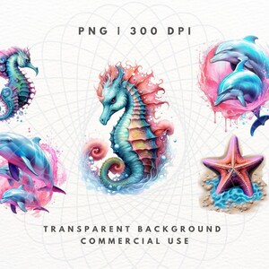 Ocean Life PNG Clipart, PNG Ocean Theme Clipart Bundle, Sea Animals ...