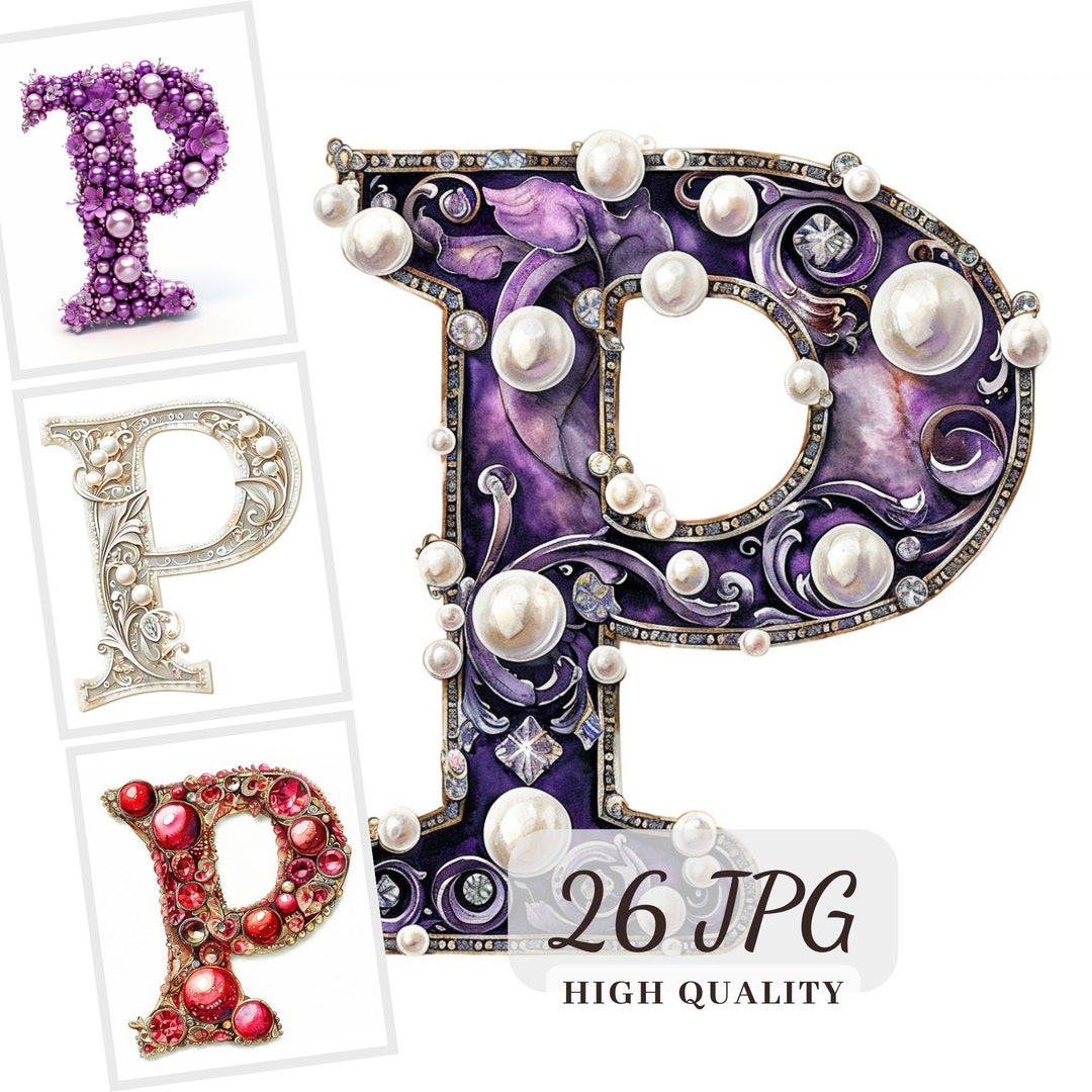 Letter P Clipart, 26 High Quality JPG Images, Nursery Art, Card Making ...