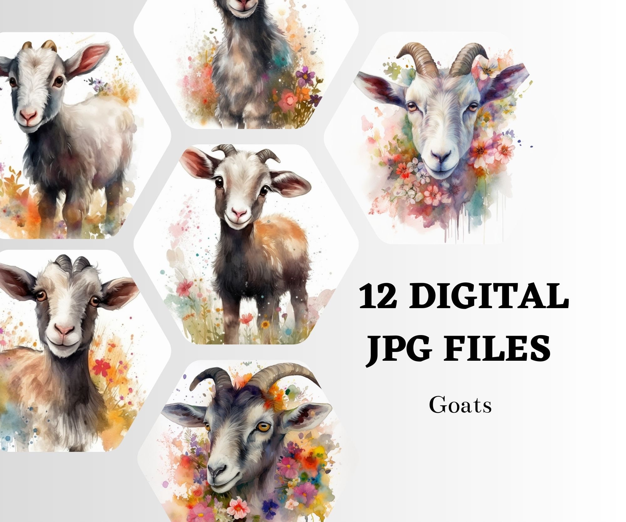 Goat Printable Clipart JPG Printable Files Printable Art - Etsy