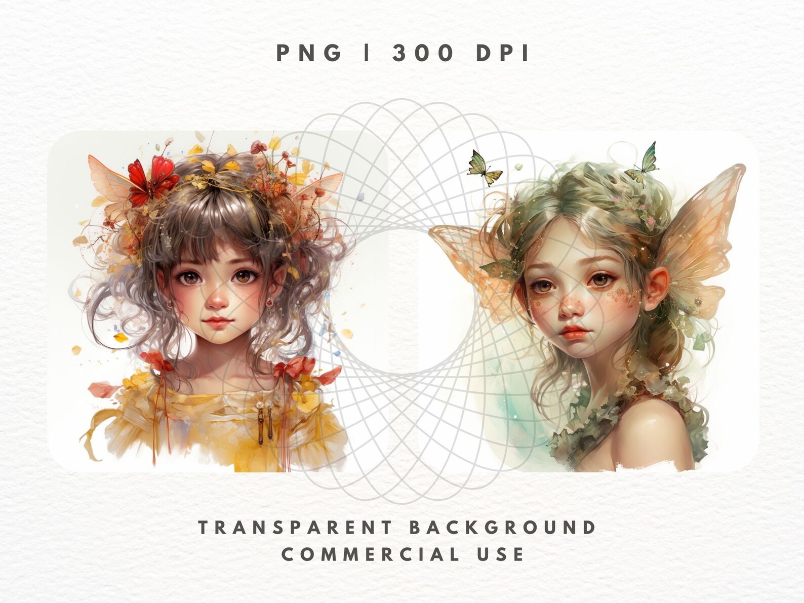 Watercolor Fairy Clipart Fairy PNG Clipart PNG Bundle for - Etsy