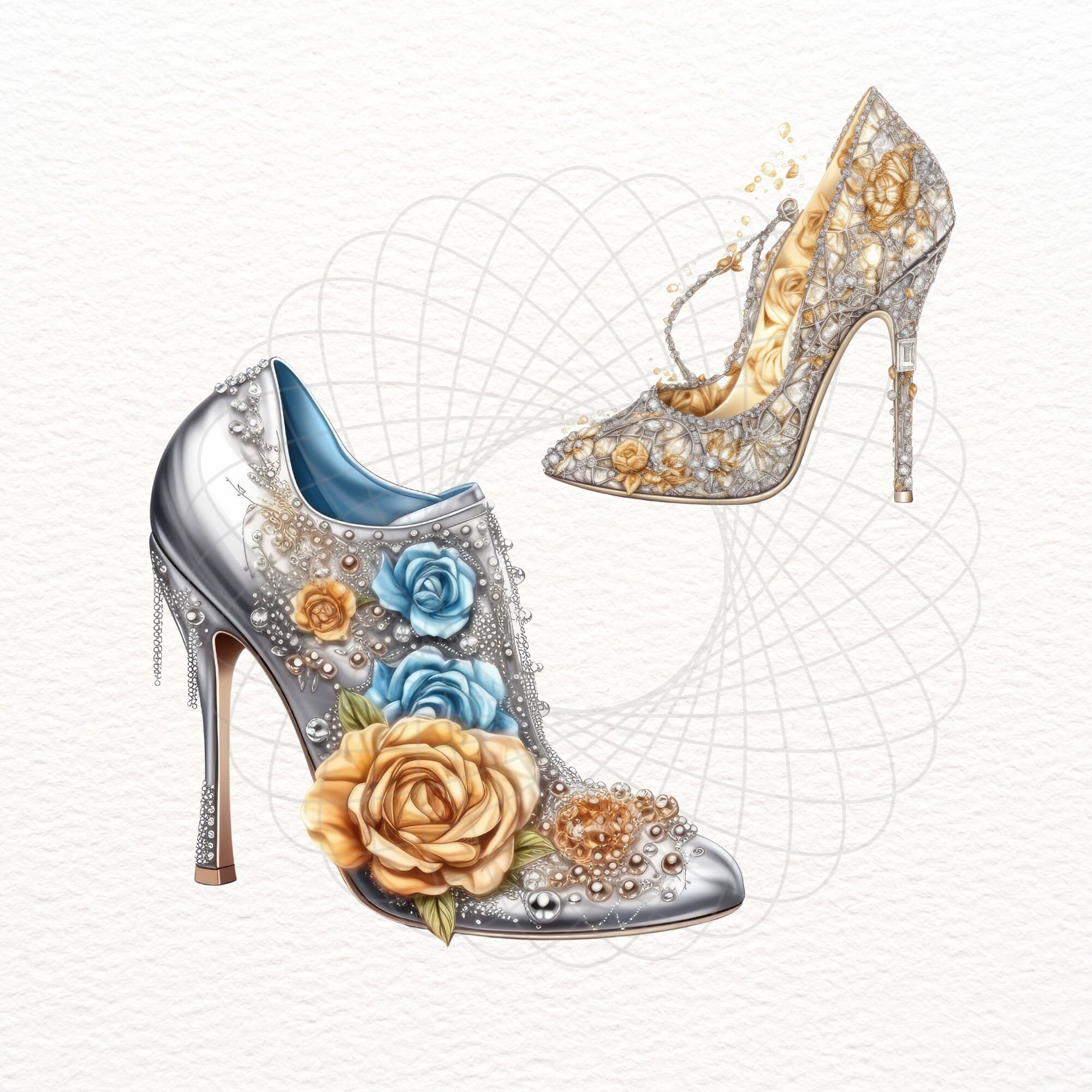 Prom Wedding Shoes With Flowers PNG Clipart Bundle - Etsy