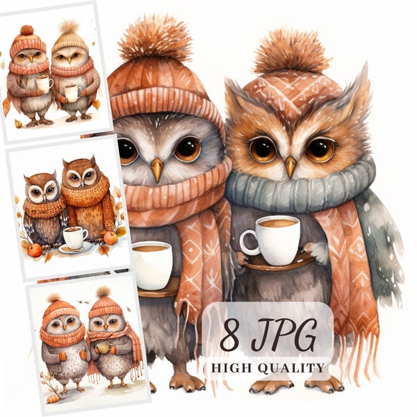 Fall Owl Clipart - Etsy