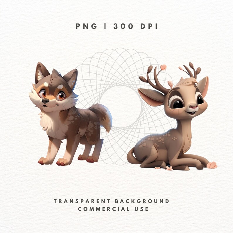 Woodland Animals Clipart PNG Clipart Bundle Forest Animals - Etsy