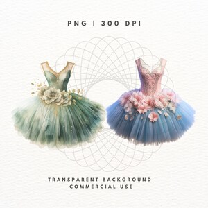 Beautiful Prom Dresses Clipart, Ballet Dancing Dresses Illustrations ...