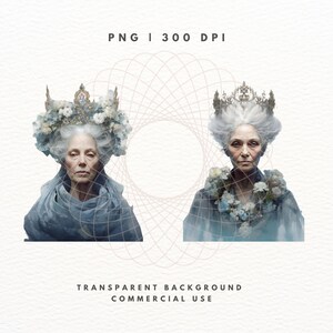 Old Queen Clipart, Woman Clipart, Fairytale Clipart, 4 High Quality PNG ...