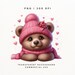 Cute Bear Clipart, PNG Clipart Bundle, Valentines Day Bear Clipart, 3 ...