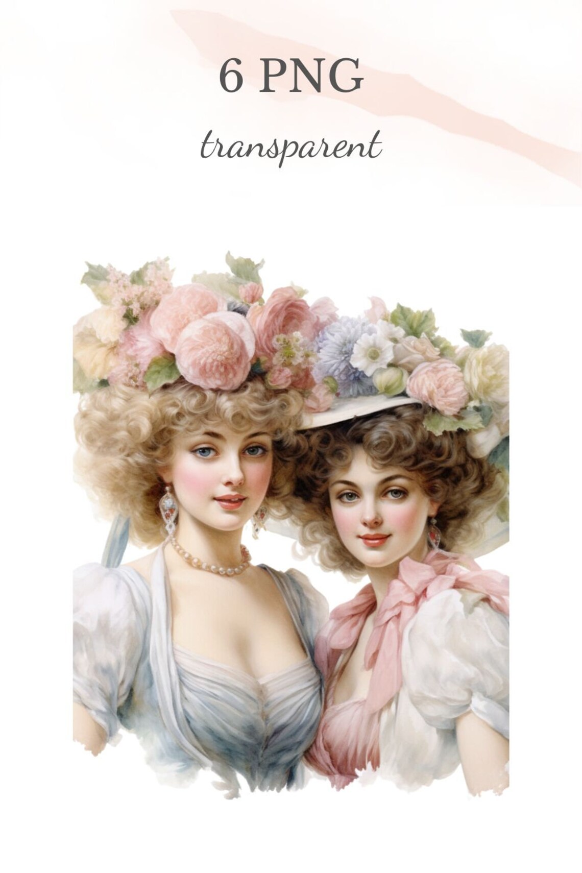Victorian Lady Clipart, PNG Bundle, Vintage Women Graphics (digital ...