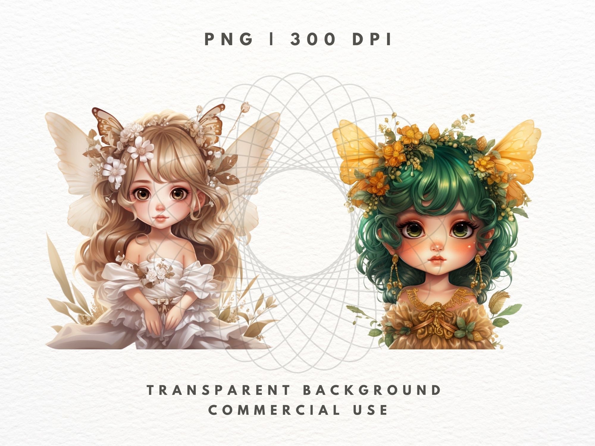 Cute Chibi Fairy Clipart Bundle, PNG Graphics (digital Download) - Etsy