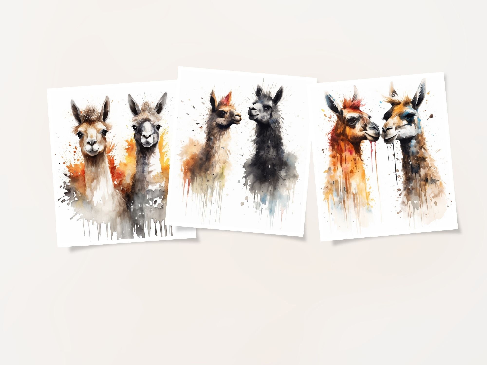 Watercolor Llamas Clipart Llamas Clipart Bundle 13 JPG - Etsy UK