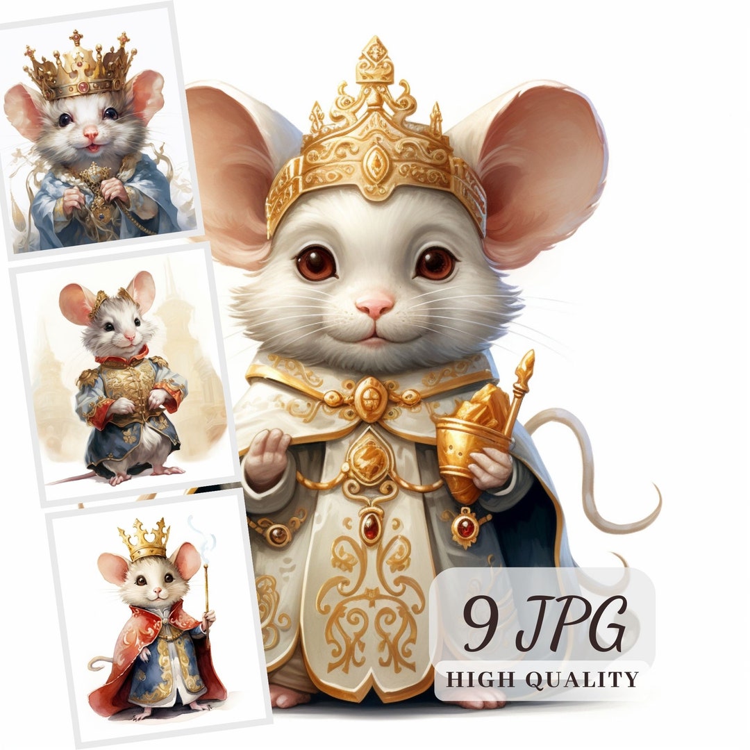 Mouse King Clipart, 9 High Quality JPG Clipart Bundle, Animation ...