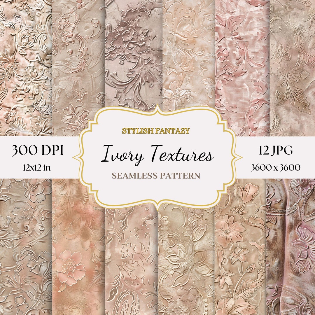 Ivory Texture Seamless Patterns: Digital Paper Set (12 JPG) - Etsy