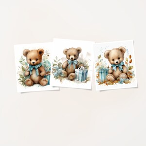 Christmas Teddy Bear Clipart Digital Papers for Christmas - Etsy