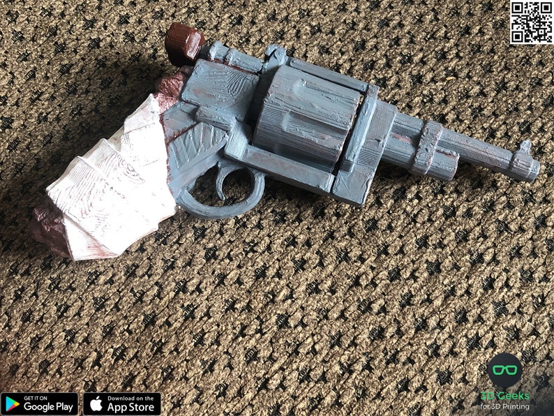 Rust Inspired Revolver Cosplay and Display Prop 3D Printed Ready to ...
