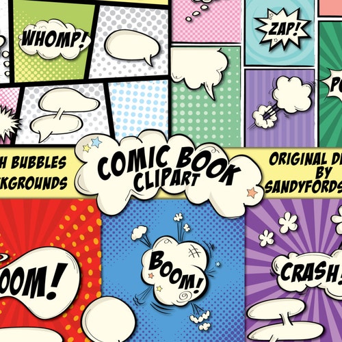 Comic Book Clipart Set 26 Piece Clipart Collection 8 - Etsy