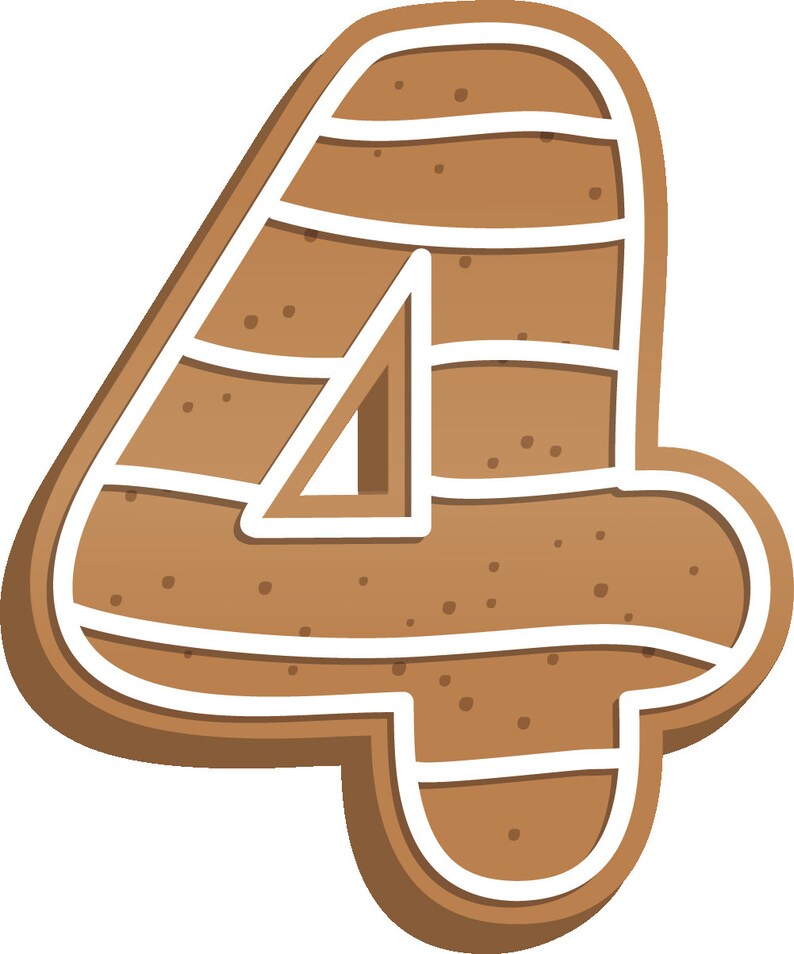 Gingerbread Alphabet - Digital Letters and Numbers - Four Complete ...