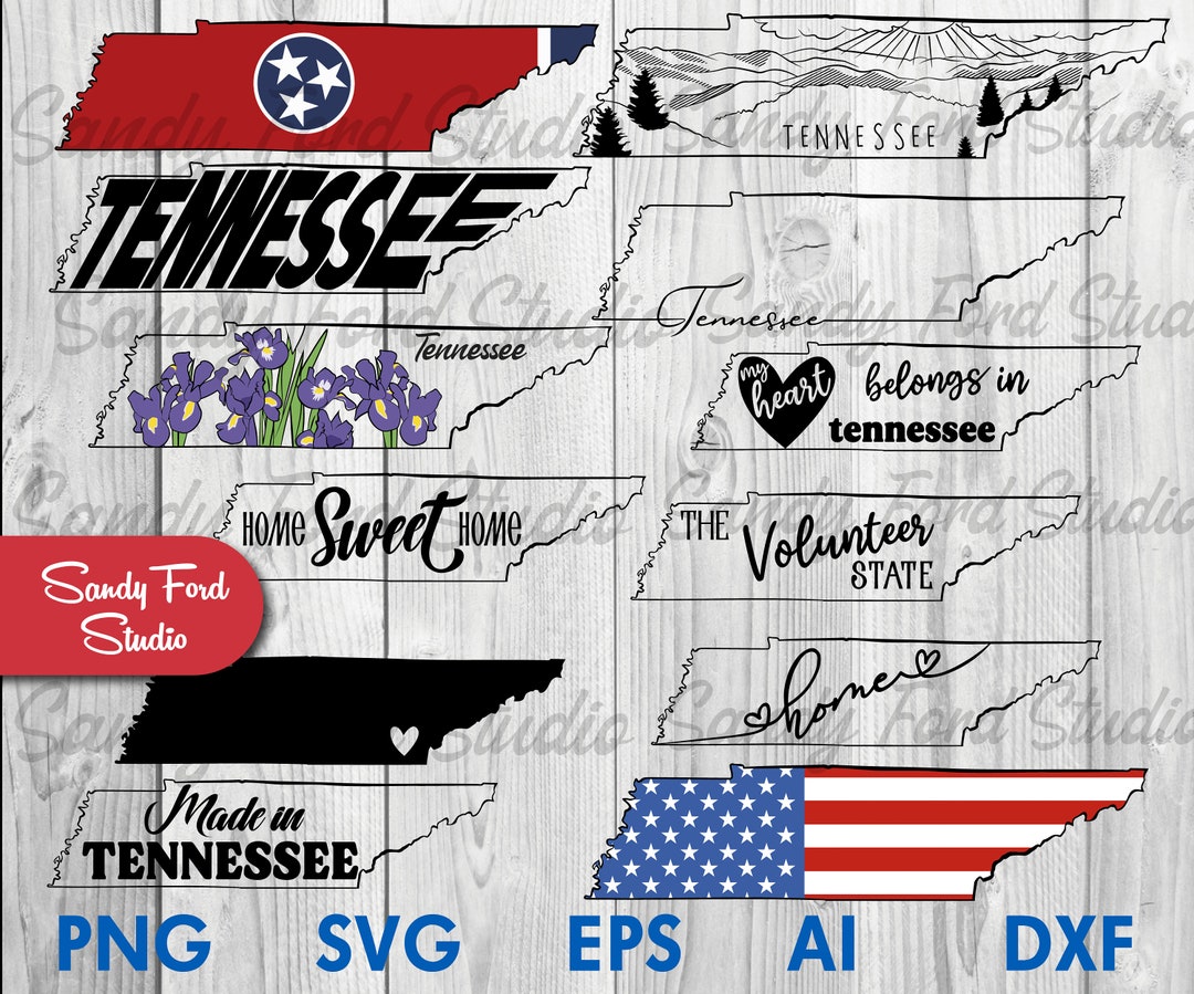 Tennessee State SVG Bundle, Tennessee Clipart, Tennessee Outline ...