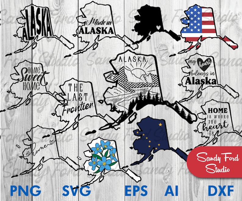 Alaska State SVG Bundle: Clipart, Outline, Vector (digital Download) - Etsy