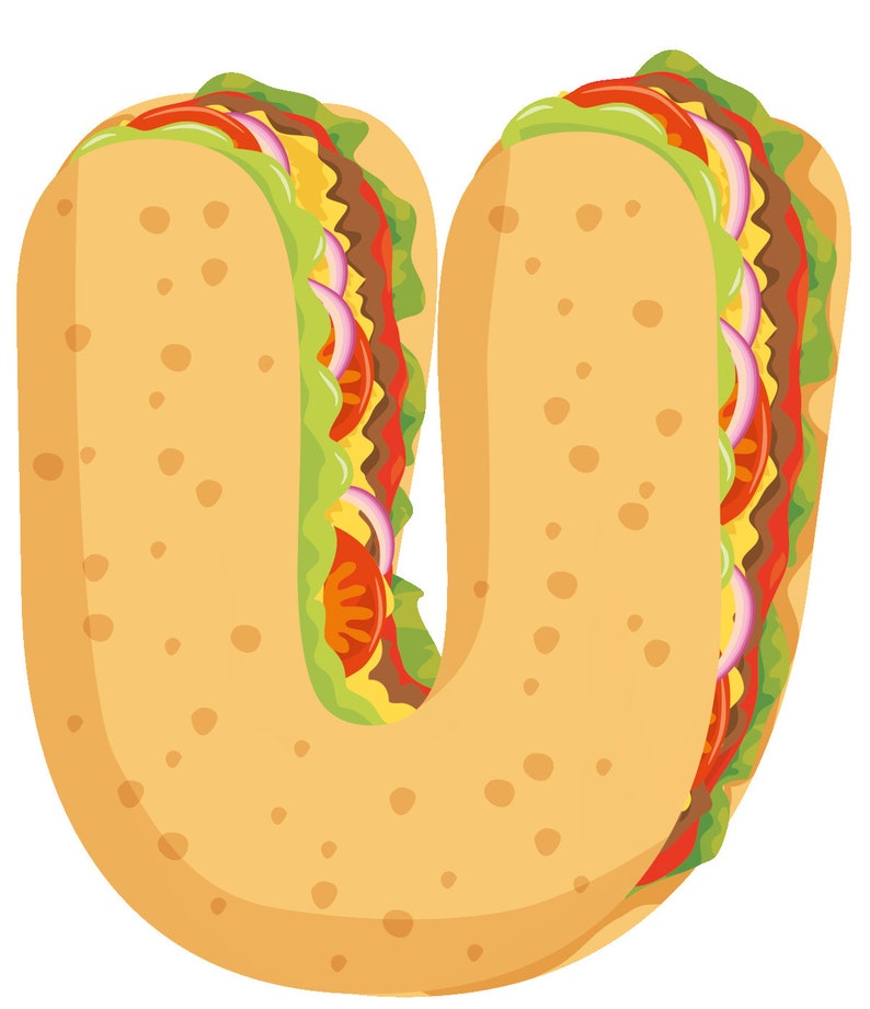 Taco Alphabet Clipart: Letters, Numbers, Glyphs (PNG, EPS, AI) - Etsy