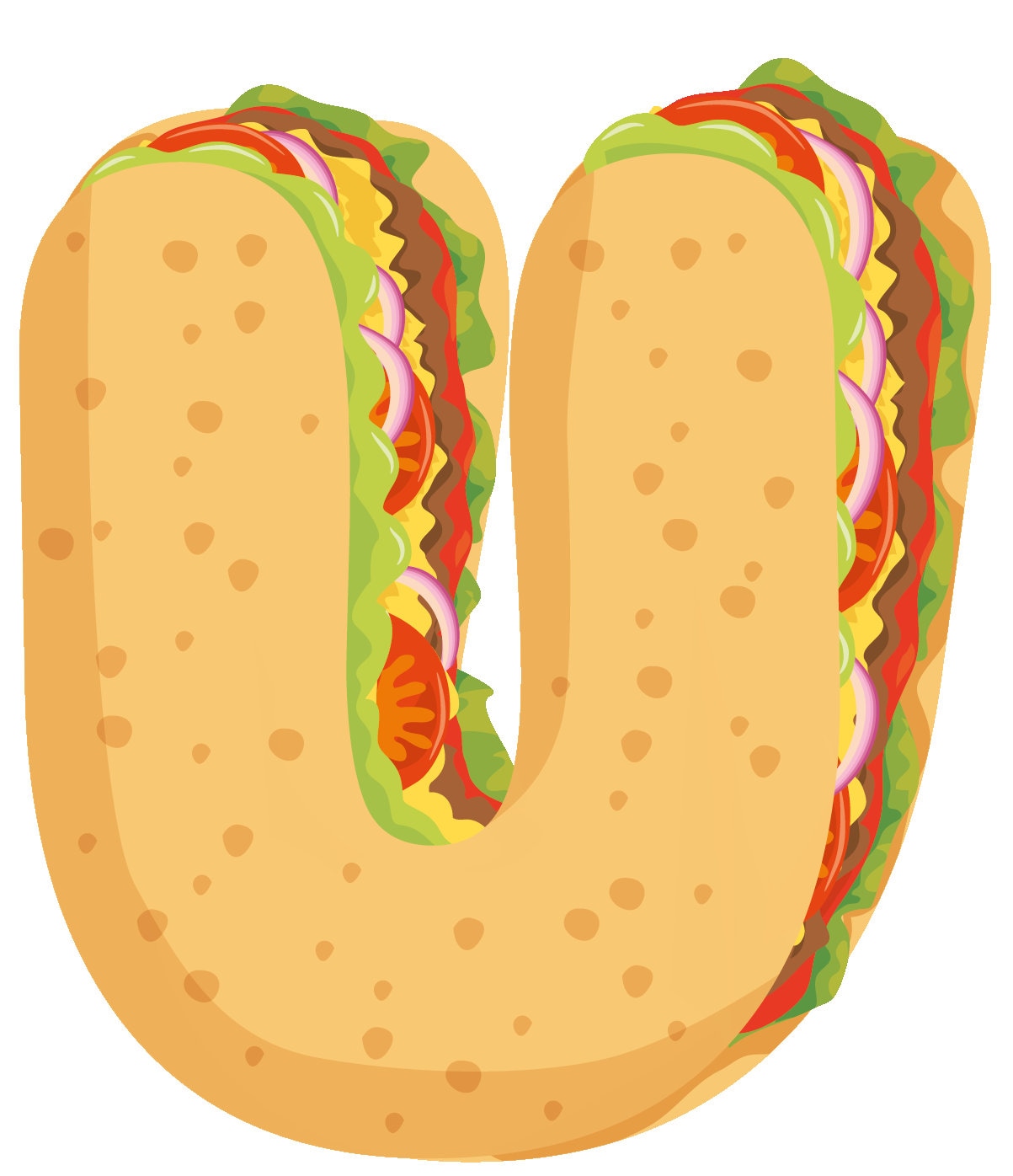 Taco Alphabet Clipart: Letters, Numbers, Glyphs (PNG, EPS, AI) - Etsy