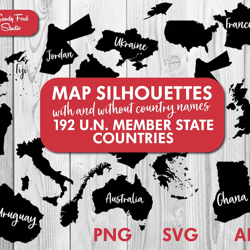 Countries Silhouettes - Etsy UK