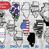 Wyoming State SVG Bundle, Wyoming Clipart, Wyoming Outline, Wyoming PNG ...