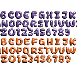 Bubble Alphabet - Bubble Letters and Numbers - 10 Complete Sets - PNG ...