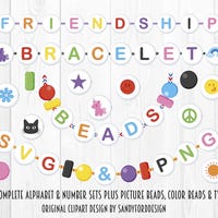 Friendship Bead Bracelet SVG, Alphabet Bead, Doodle Letters, Doodle ...