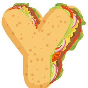 Taco Alphabet Clipart, Taco Letters, Numbers and Glyphs, Taco Svg, Png ...