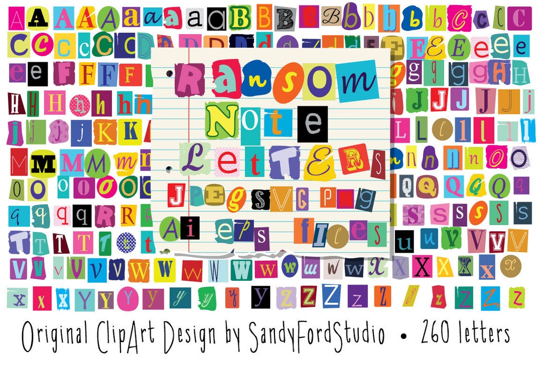 Ransom Note Letters - 260 Letters - Svg, Eps, Ai, Png and Jpeg Files ...