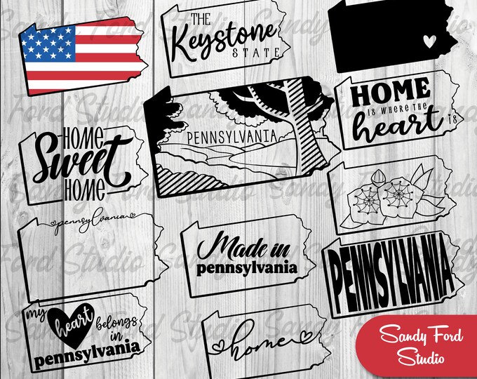 Pennsylvania Outline SVG. Pennsylvania Svg. Pennsylvania State Digital ...