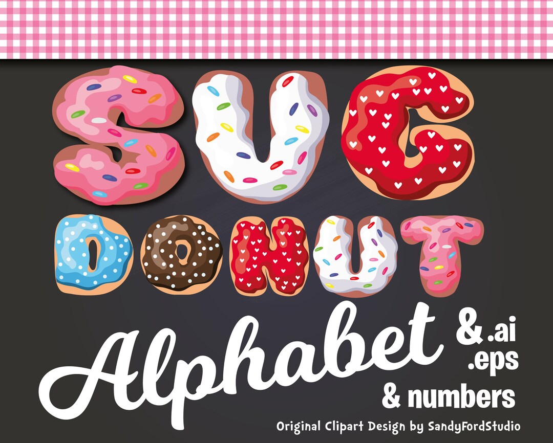 Donut Alphabet SVG: Pink Letters Cut File (digital Download) - Etsy