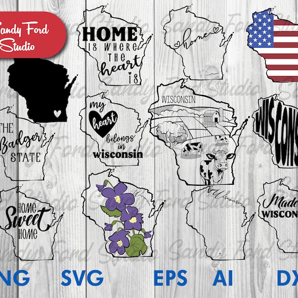 Wisconsin Svg - Etsy