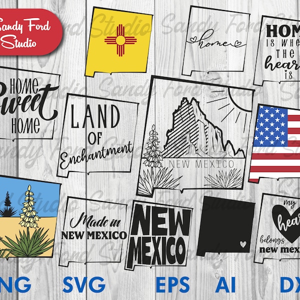 New Mexico Map Outline Svg - Etsy