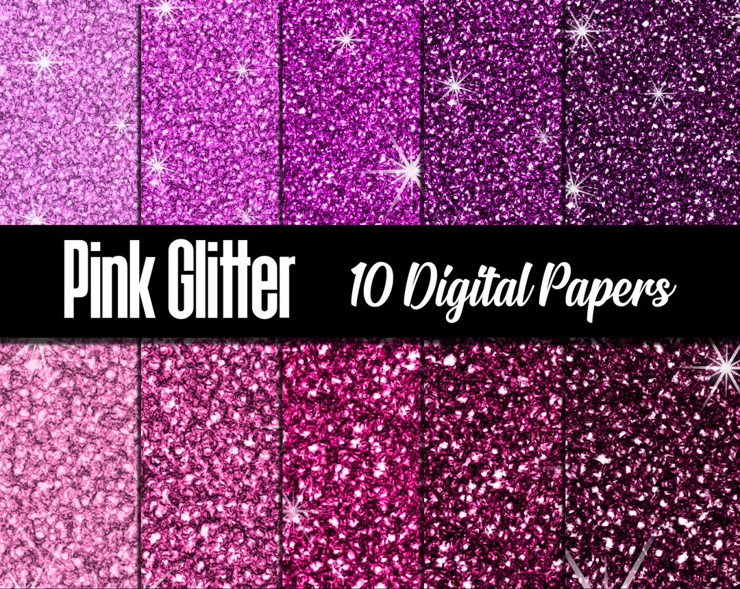 Pink Glitter Digital Papers - Pink Glitter Scrapbooking Paper - Pink ...