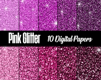 Pink Glitter Digital Paper - Etsy UK