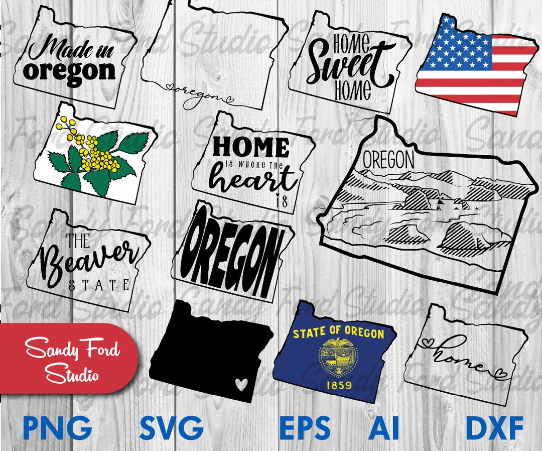 Oregon State SVG Bundle, Oregon Clipart, Oregon Outline, Oregon PNG ...