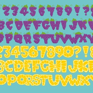 Fruity Alphabet Clipart, Fruit Letters SVG, PNG, Eps, Ai Files ...