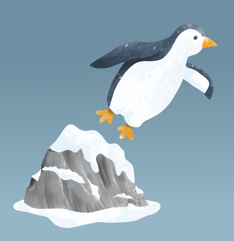 Watercolor Penguin Clipart Set | Cute Penguins & Baby Penguins With ...