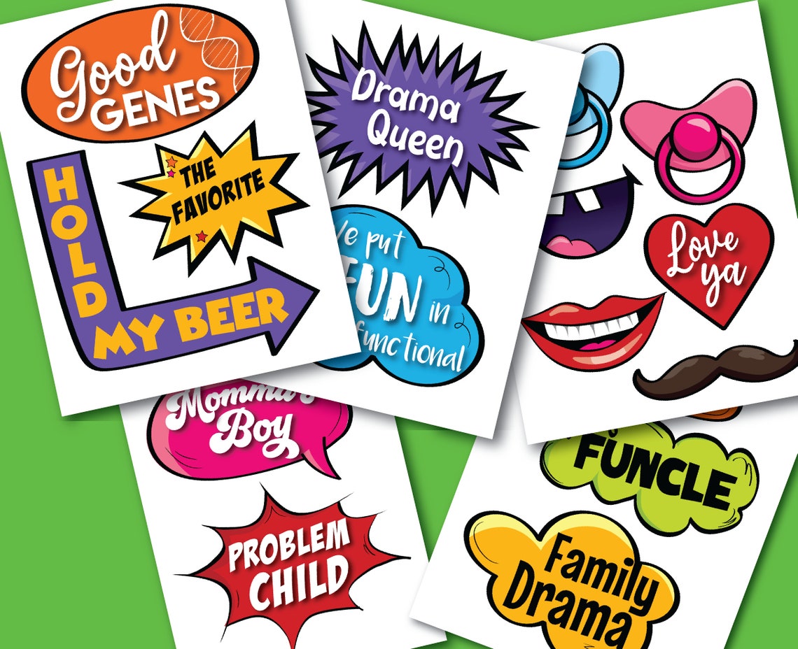 Family Reunion Photobooth Props: 36 Piece Set (instant Download) - Etsy