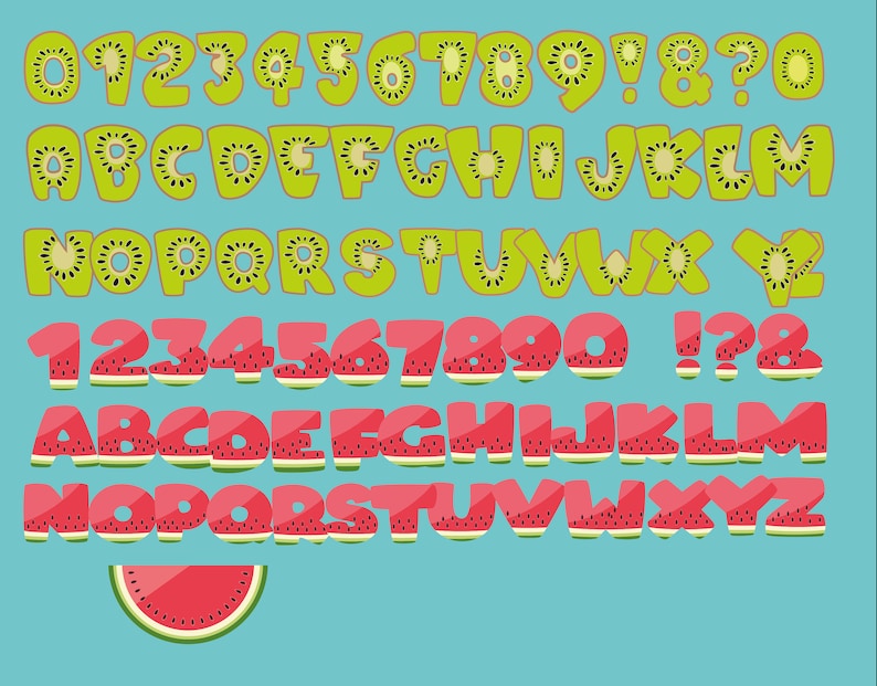 Fruity Alphabet Clipart, Fruit Letters SVG, PNG, Eps, Ai Files ...