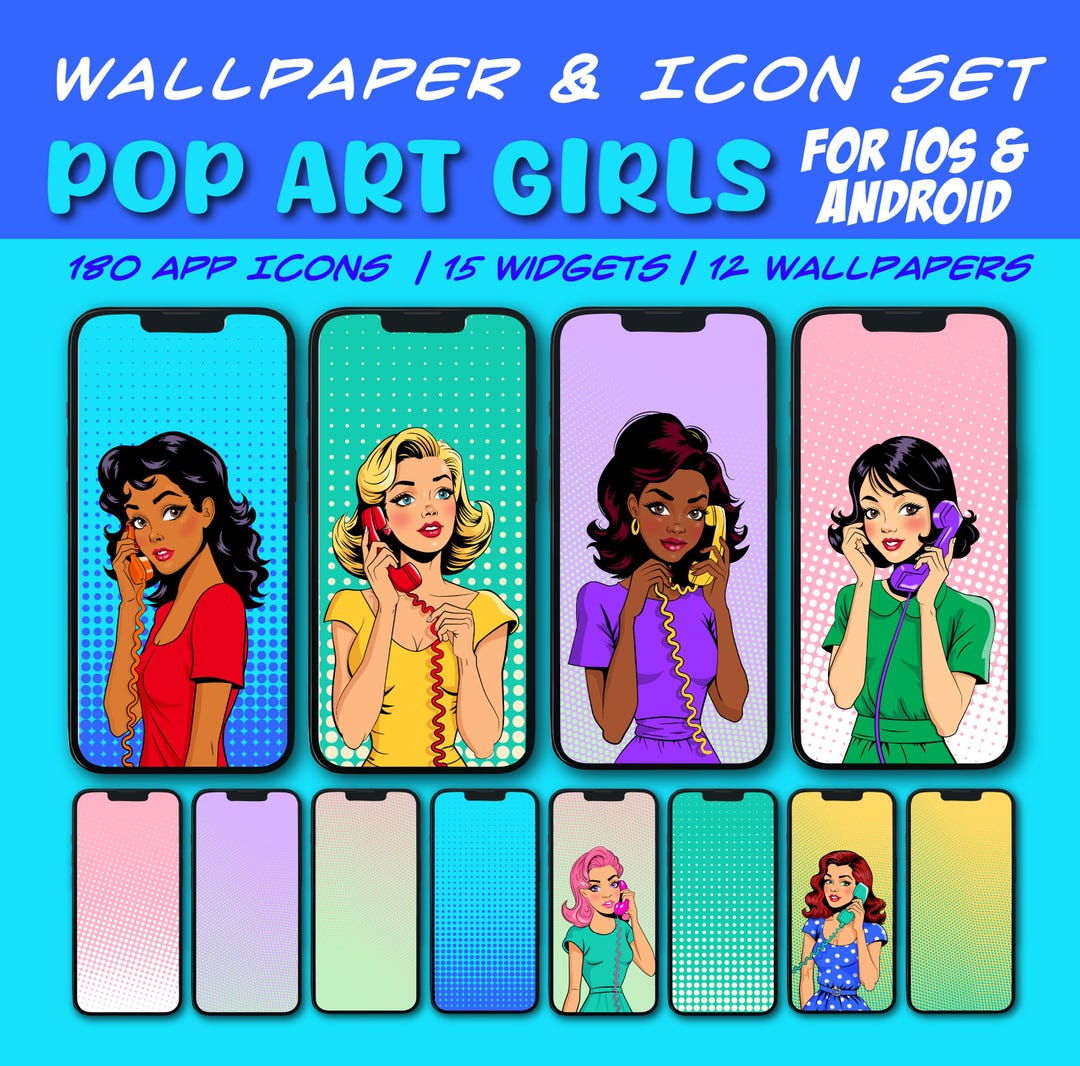 Pop Art Comic Book Girl Icons & Wallpapers - 50s, 60s Ios iPhone ...