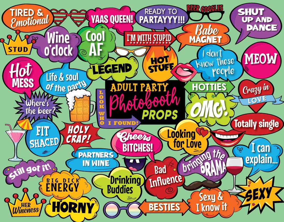Adult Party Photobooth Props, Drinking Party Selfie Props, Naughty ...