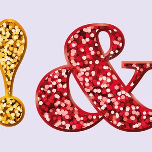 Glitter Alphabet, Glitter Letters and Numbers, Glitter Font PNG Files ...