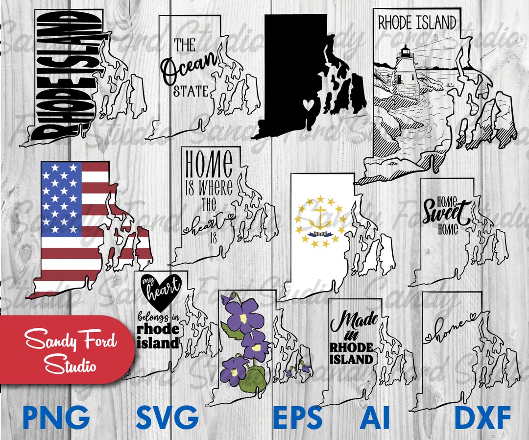Rhode Island State SVG Bundle, Rhode Island Clipart, Rhode Island ...