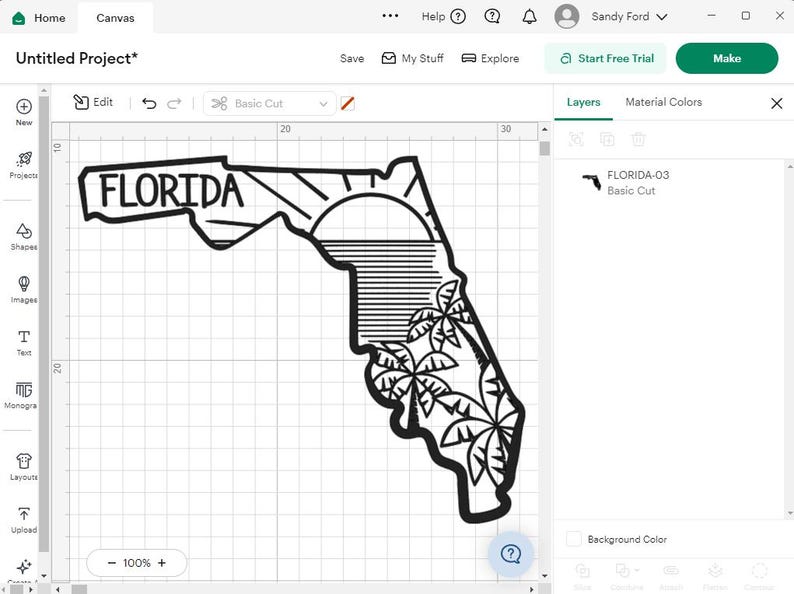 Florida SVG Bundle – Hand Drawn State Outline, Flag, Flower, Landscape ...